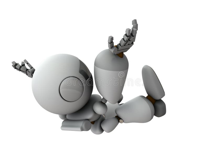 Unexpected Accident. a Robot that Falls Down Stock Illustration ...