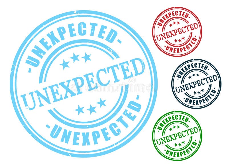 Unexpected Badge Collection, Grunge Rubber Sudden Event Stamp Set Stock ...