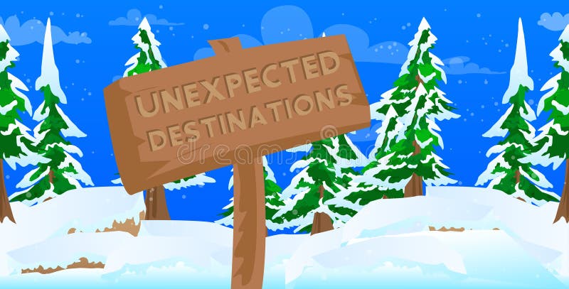 Unexpected Destinations Text on Wooden Sign. Stock Vector ...
