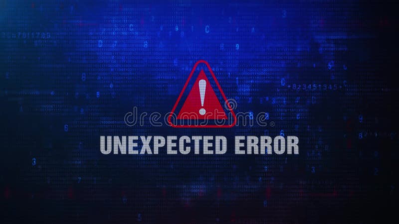 Unexpected Error Warning Error Alert Text on Computer Screen Stock Footage - Video of privacy ...