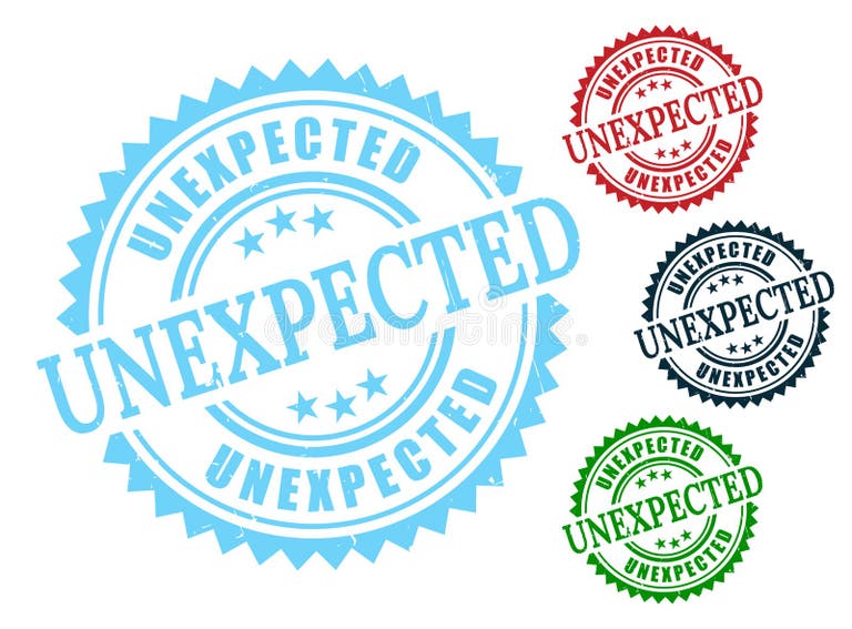 Unexpected Message Stamp Pack, Grunge Rubber Alert and Shock Vector Set Stock Illustration ...