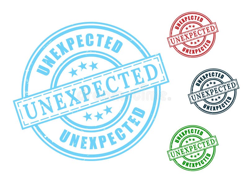 Unexpected Notice Stamp Collection, Grunge Rubber Random Event Label ...