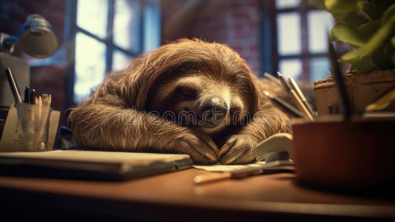 Unexpected Sight of a Sleepy Sloth Bringing a Unique and Stock ...