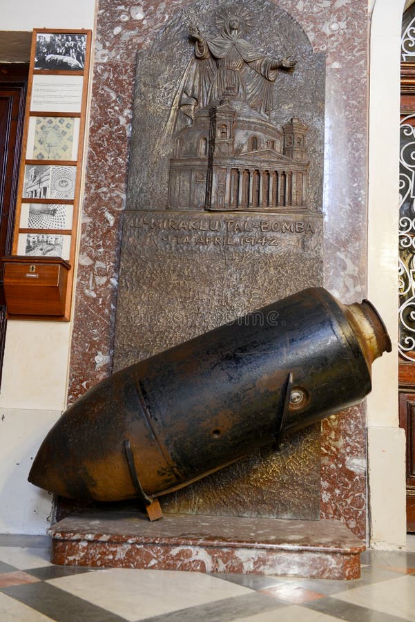 Unexploded Bomb from the Second World War on Mosta Church Stock Image ...