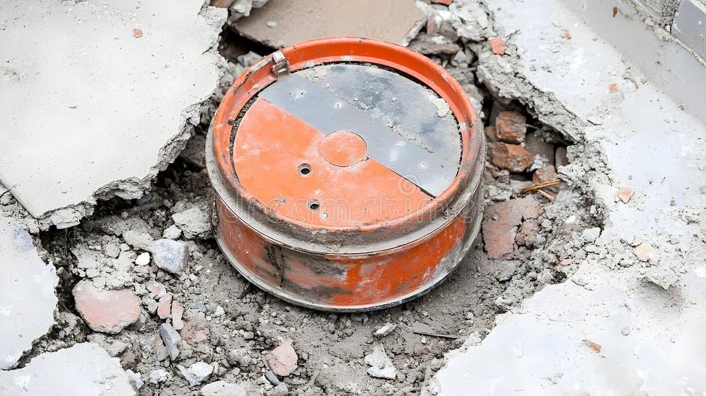 Unexploded Ordnance in Rubble Stock Illustration - Illustration of ...