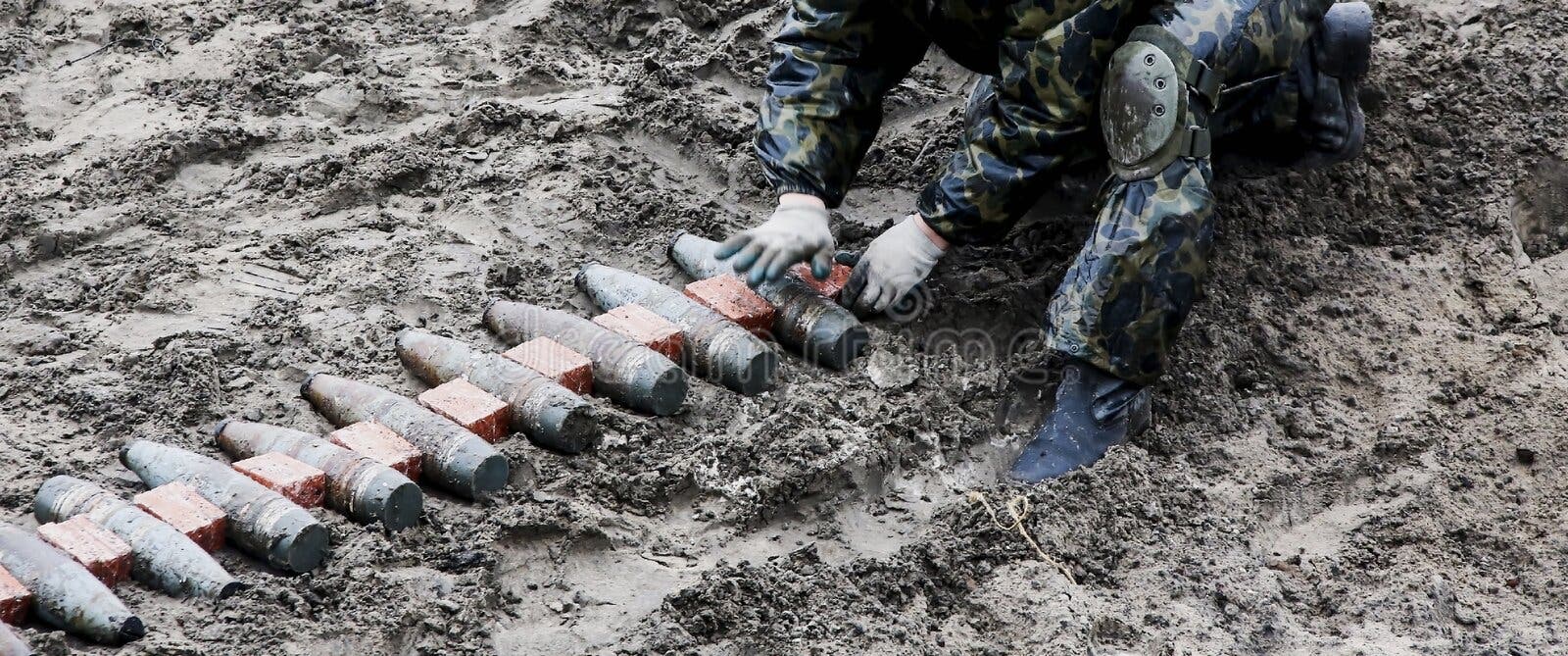 Unexploded Ordnance from Multiple Rocket Launchers Stock Image - Image ...