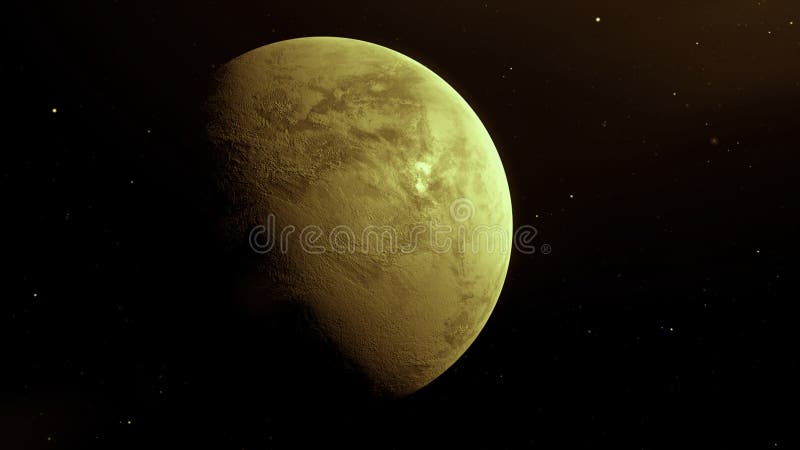 Unexplored 3d Planet in Space. Motion. Planet Rotates in Space Stock ...