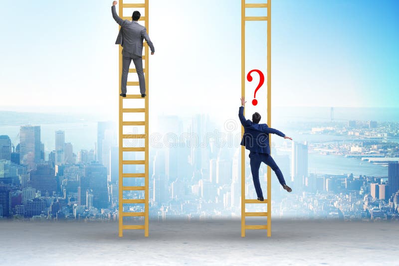 Unfair Competition Concept with People Climbing Stairs Stock Image ...