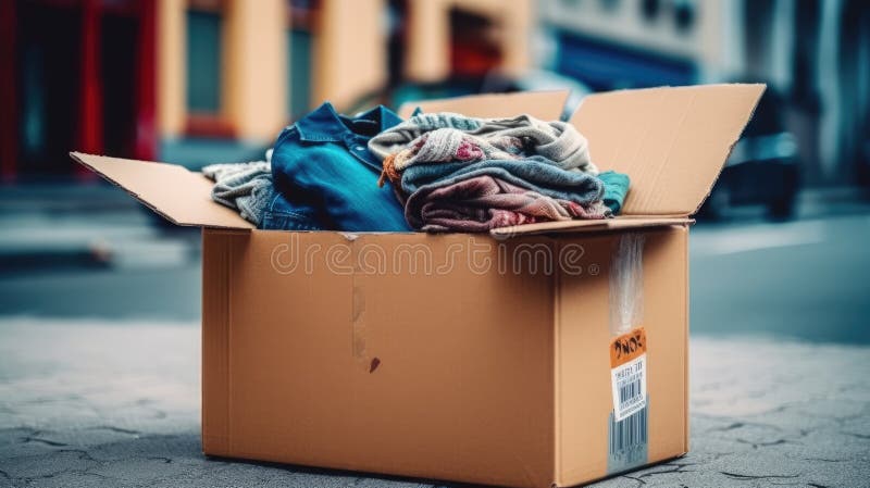 Unfashionable Clothes for Recycle in Box. Generative AI Stock ...