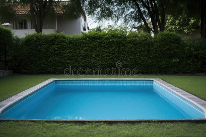 Unfenced Swimming Pool in a Residential Area Stock Illustration ...