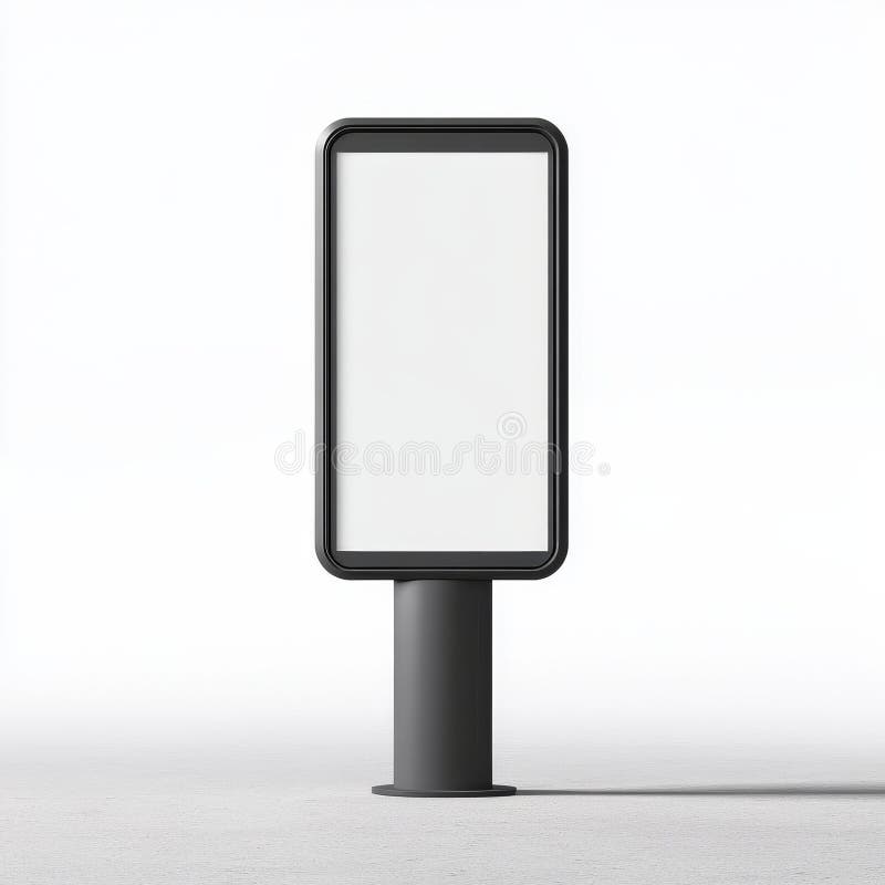 Unfilled Digital Signage or Advertising Display Stand with Empty Screen ...