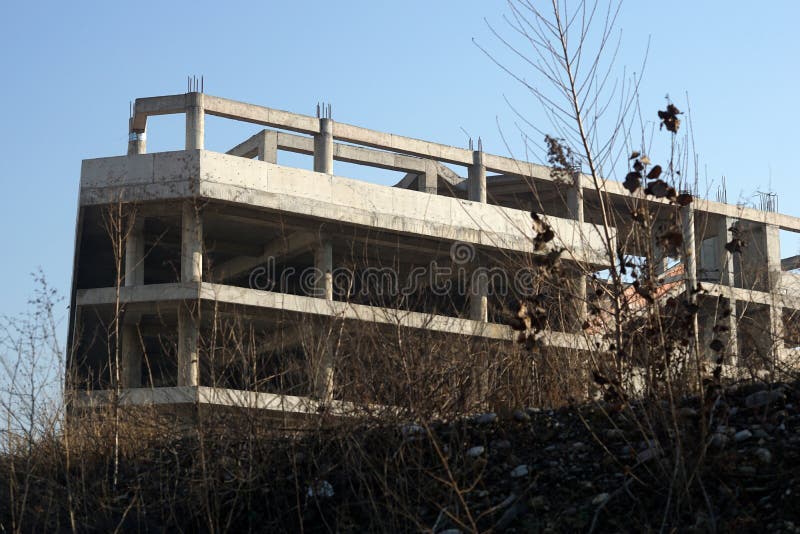 Unfinished and Abandoned, Building Site Stock Photo - Image of modern ...