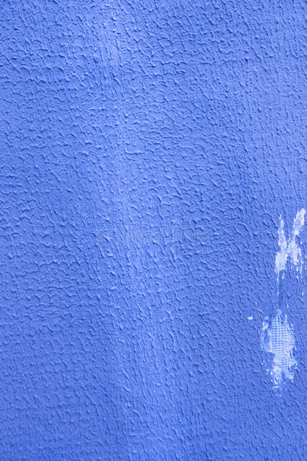 Unfinished Blue Plaster on the Wall. Stock Photo - Image of cement ...