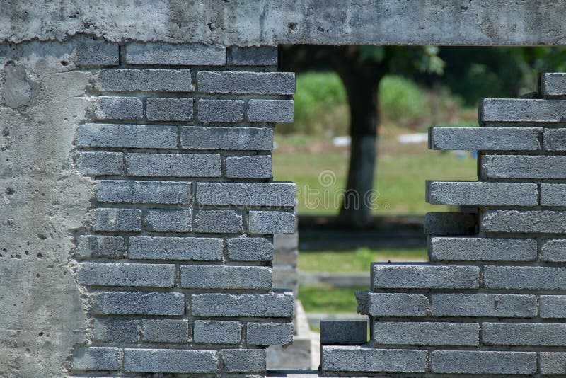 Unfinished brick wall stock image. Image of border, abstract - 94492233