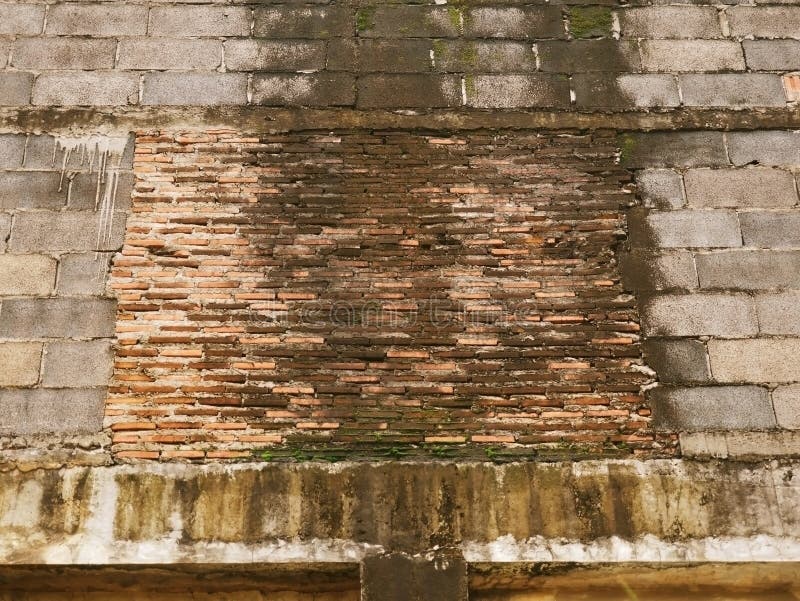 Unfinished Brick Wall Behind the Forest Bokeh Effect Stock Photo ...