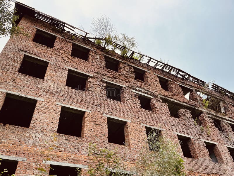 Unfinished Bricks Building. Abandoned House Stock Photo - Image of ...