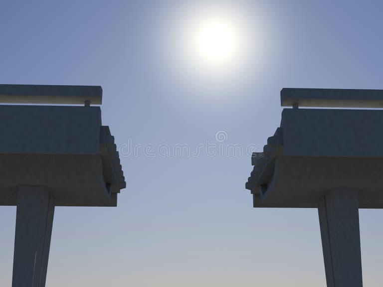 Unfinished bridge stock illustration. Illustration of digitally - 37368652