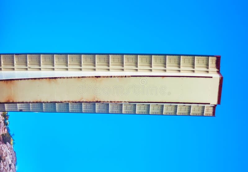 Unfinished Bridge Over the Abyss Stock Image - Image of steel, abyssal ...