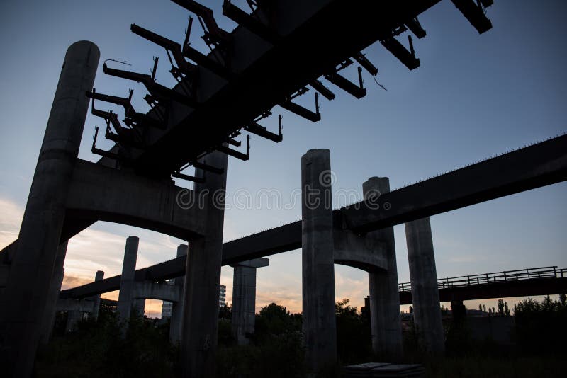 Unfinished bridge stock image. Image of cement, build - 105666571