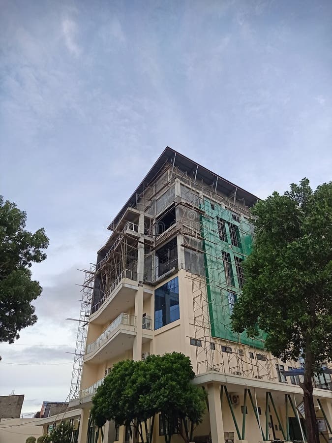 Unfinished Building and the Beautiful Cloudy Sky Stock Photo - Image of ...