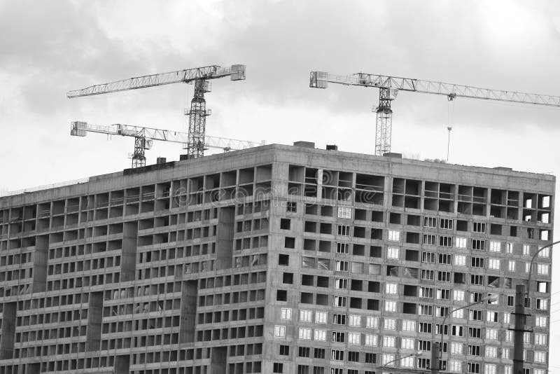 The unfinished building. stock image. Image of development - 48495295