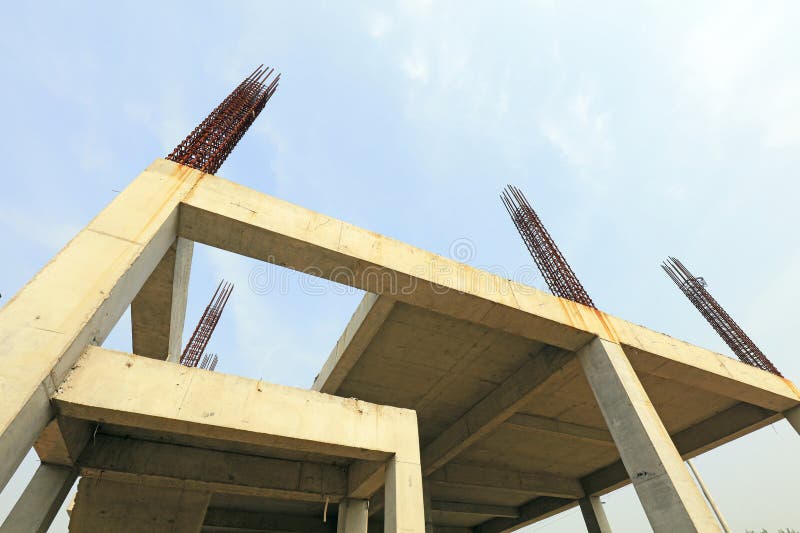 Unfinished Building on a Construction Site Stock Image - Image of ...