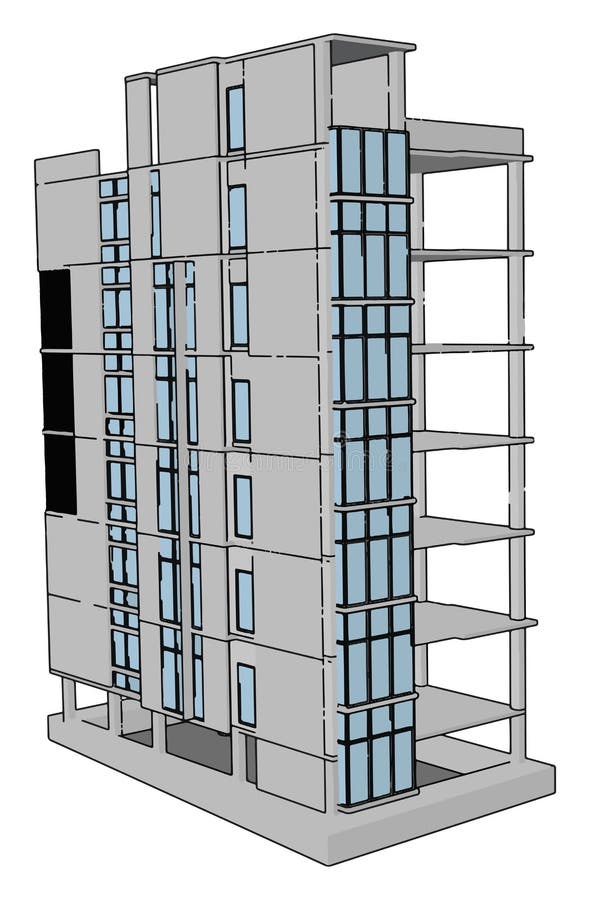 Unfinished Building, Illustration, Vector Stock Vector - Illustration ...