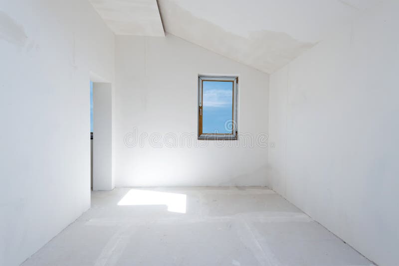 Unfinished Building Interior, White Room (includes Clipping Path) Stock ...