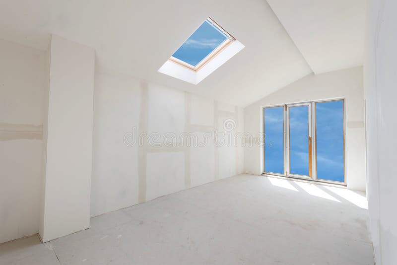 Unfinished Building Interior, White Room (includes Clipping Path) Stock ...