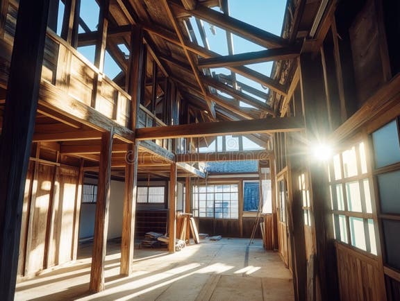 Unfinished Building with Sunlight Stock Image - Image of design ...