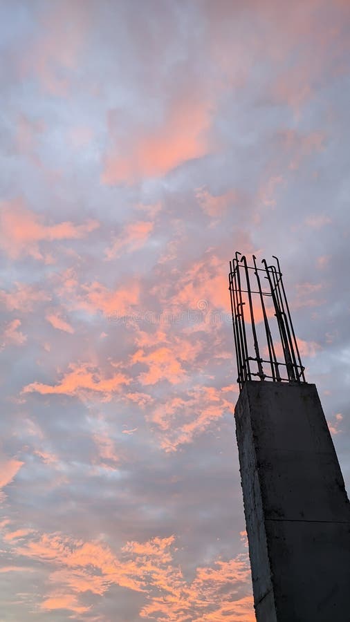 An Unfinished Building Support Pillar, Stock Photo - Image of mast ...