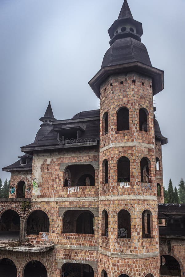 Unfinished Castle in Lapalice Village, Poland Stock Image - Image of ...