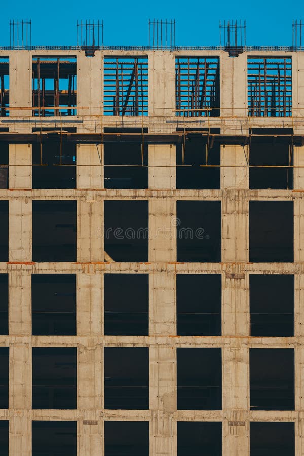 Unfinished Cement Building at a Construction Site. Construction of ...