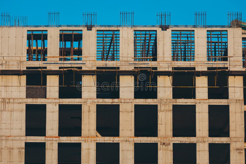 Unfinished Cement Building at a Construction Site. Construction of ...