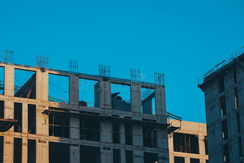 Unfinished Cement Building at a Construction Site. Construction of ...