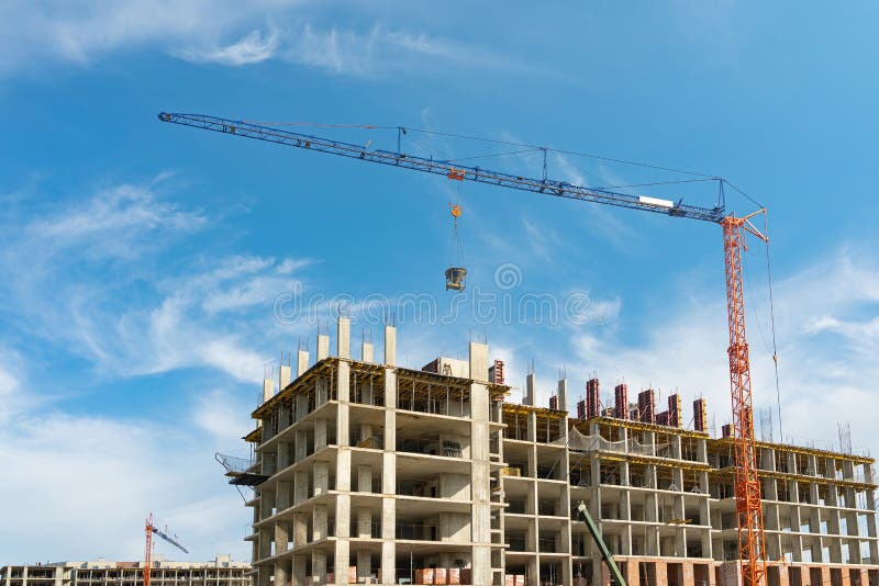 Unfinished Cement Building at a Construction Site. Large Construction ...