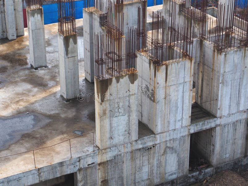 Unfinished Cement Building at a Construction Site Stock Photo - Image ...