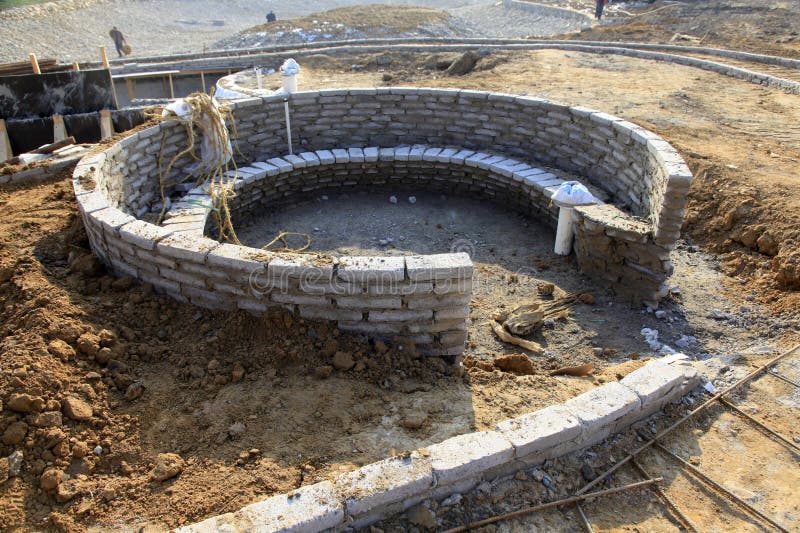 Unfinished Circular Building Stock Photo - Image of mound, assembled ...