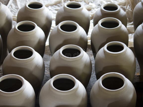 Unfinished Clay Pots Drying Stock Image - Image of studio, hobby: 395181015
