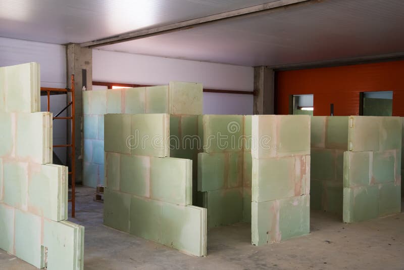 Unfinished Construction Empty Room Stock Image - Image of apartment ...