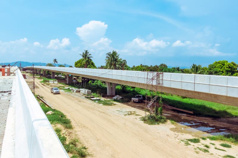 Unfinished of Construction of the Large Concrete Bridge of the Motorway ...