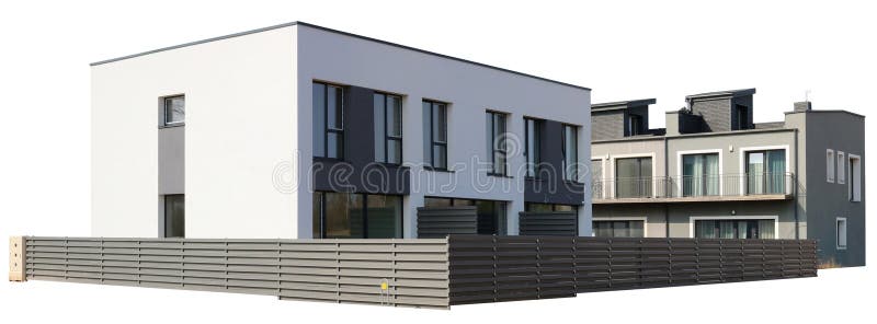 Unfinished Construction of New Standard Homes. Isolated Stock Photo ...