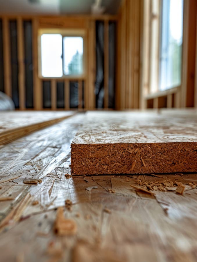 Unfinished Construction Site with Plywood and Wood Framework Stock ...