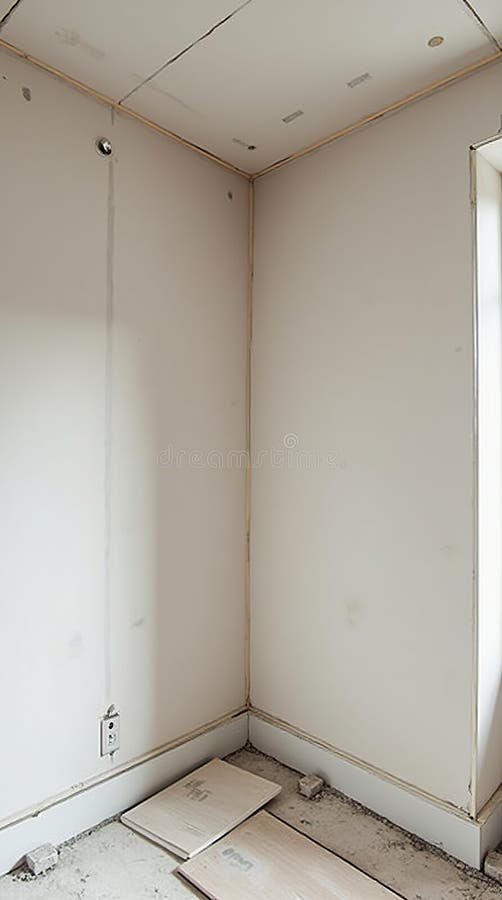 Unfinished Drywall in Home Interior Construction Project Stock ...