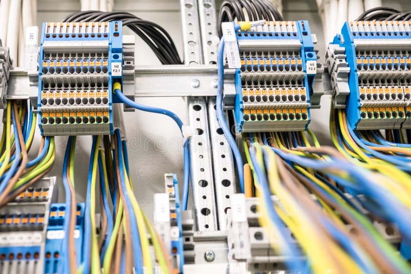 Unfinished Electrical Panel with Blurred Wires Stock Image - Image of ...