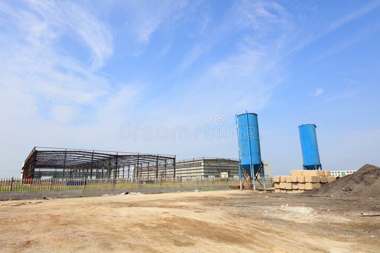 Unfinished Factory Building with Frame Structure Stock Image - Image of ...