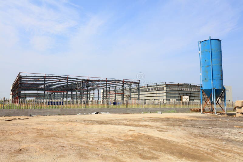Unfinished Factory Building with Frame Structure Stock Photo - Image of ...