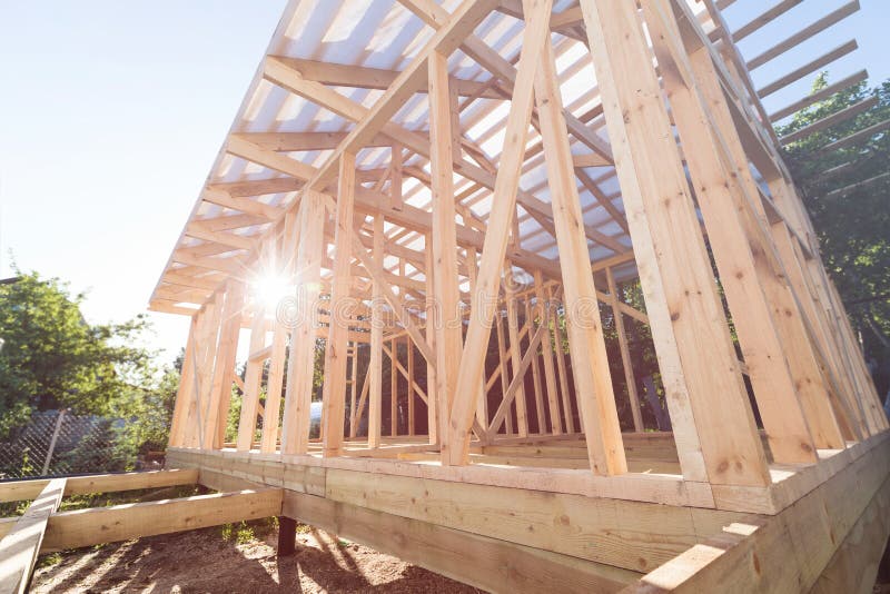 Unfinished frame house stock photo. Image of outdoors - 194569082