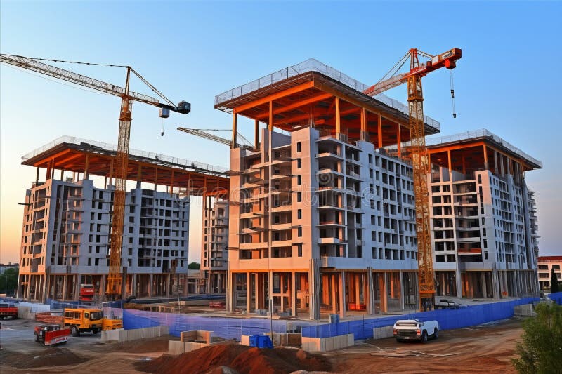 Unfinished High-rise Building with a Mirrored Facade, Under ...