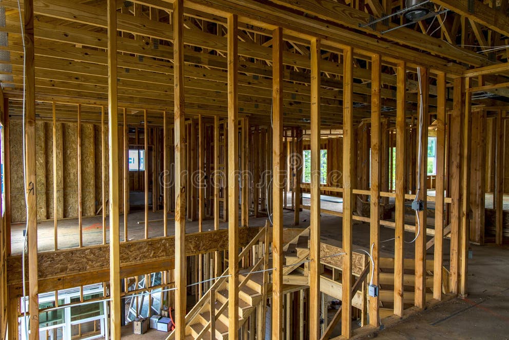 Unfinished Home Interior during Remodeling Process Stock Image - Image ...